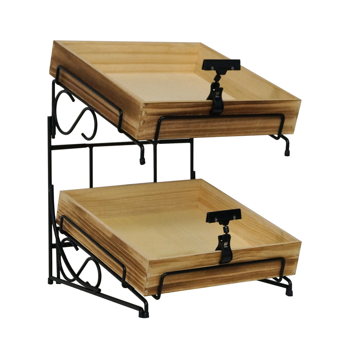 2-Tier Square Wood Crate Counter Display – Mobile Merchandisers