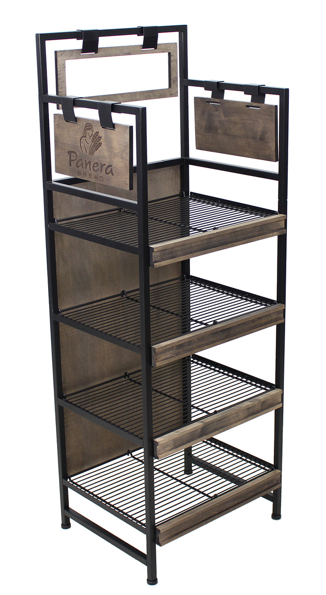Custom - 4-Shelf Wood and Wire Display – Mobile Merchandisers