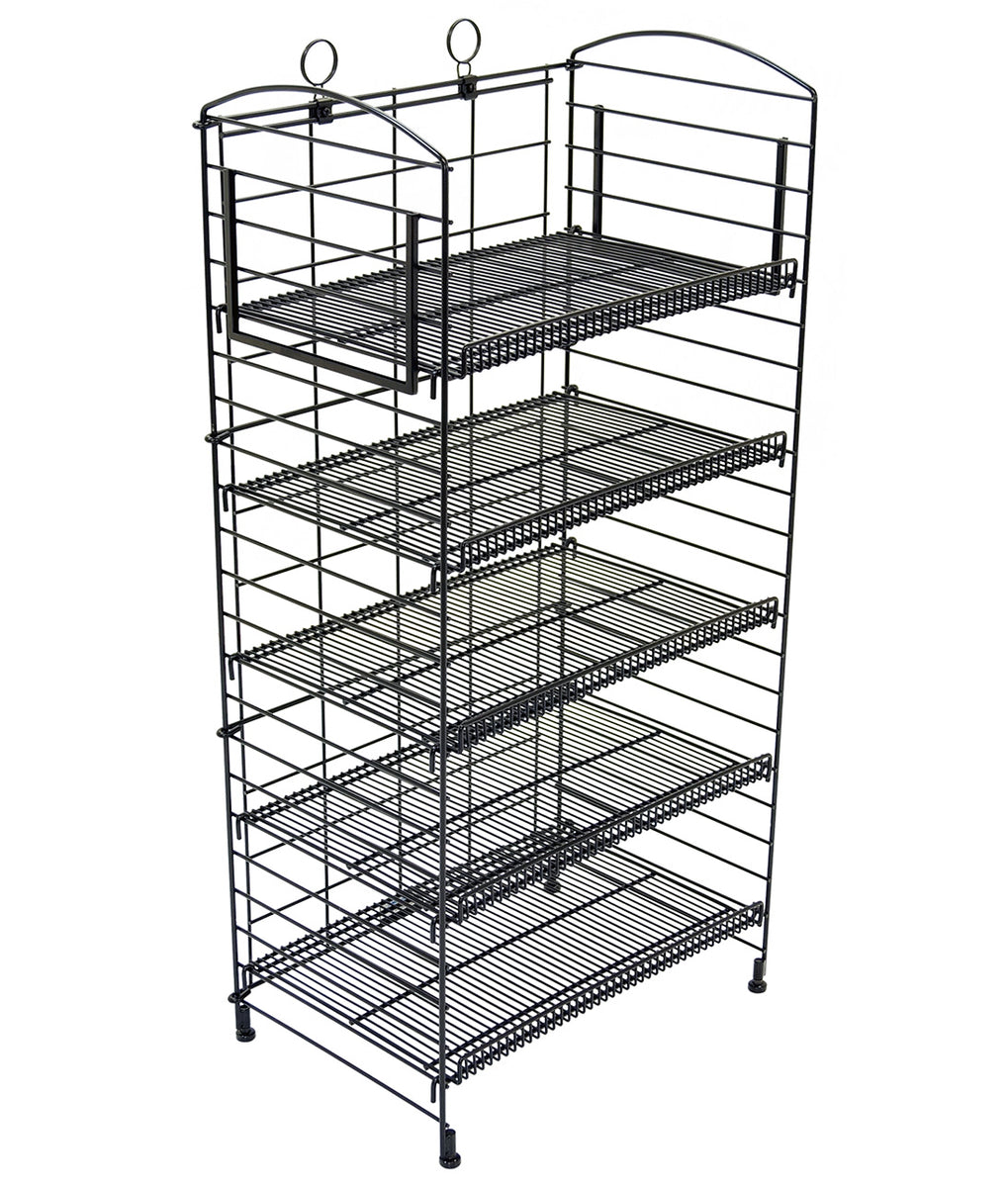 5-Shelf Fold-Up Display(Matte Black) – Mobile Merchandisers