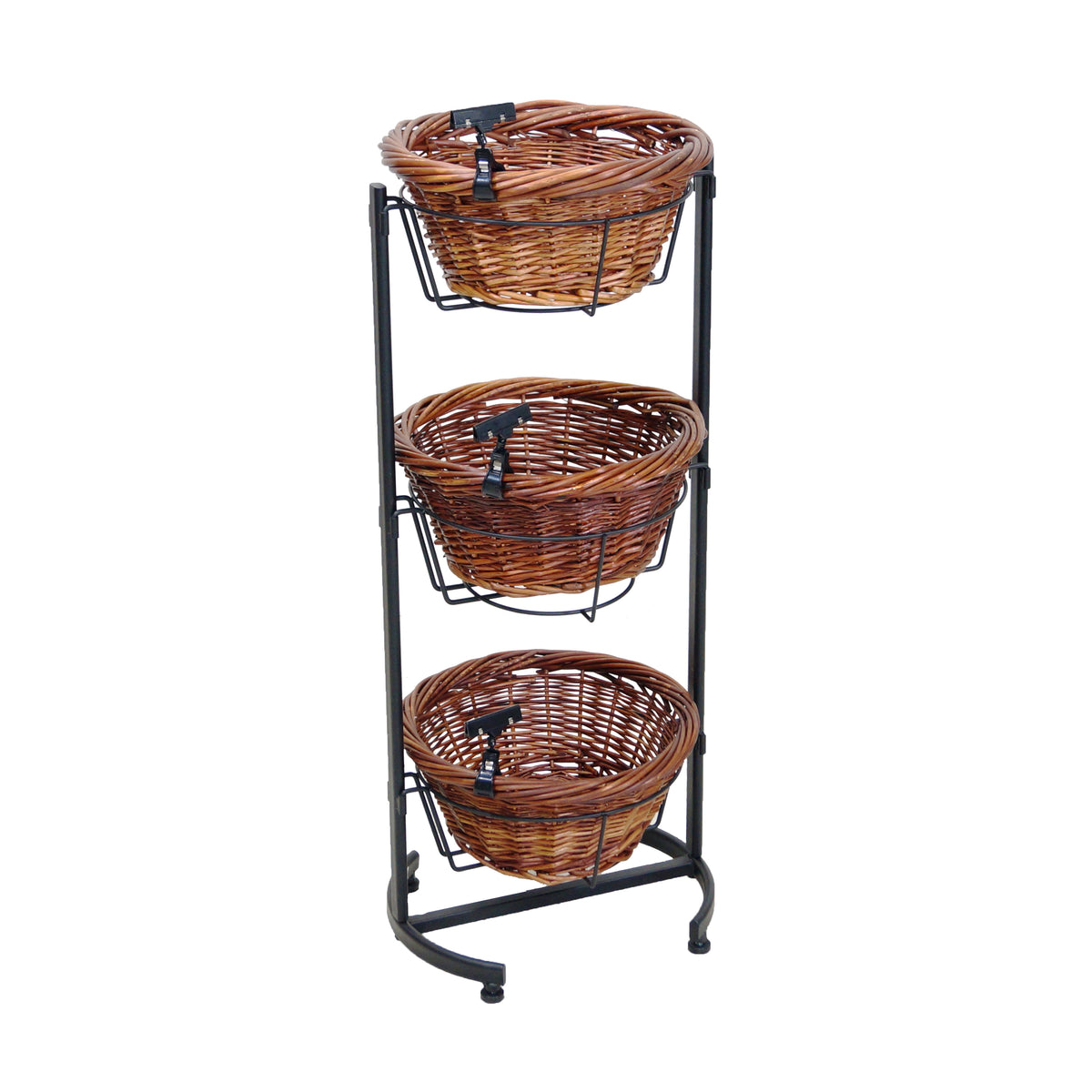 Custom - 3-Tier Floor Display with 3 Round Willow Baskets – Mobile ...